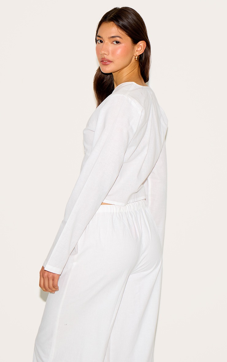 White Long Sleeve Top | Co-ords | PrettyLittleThing UAE