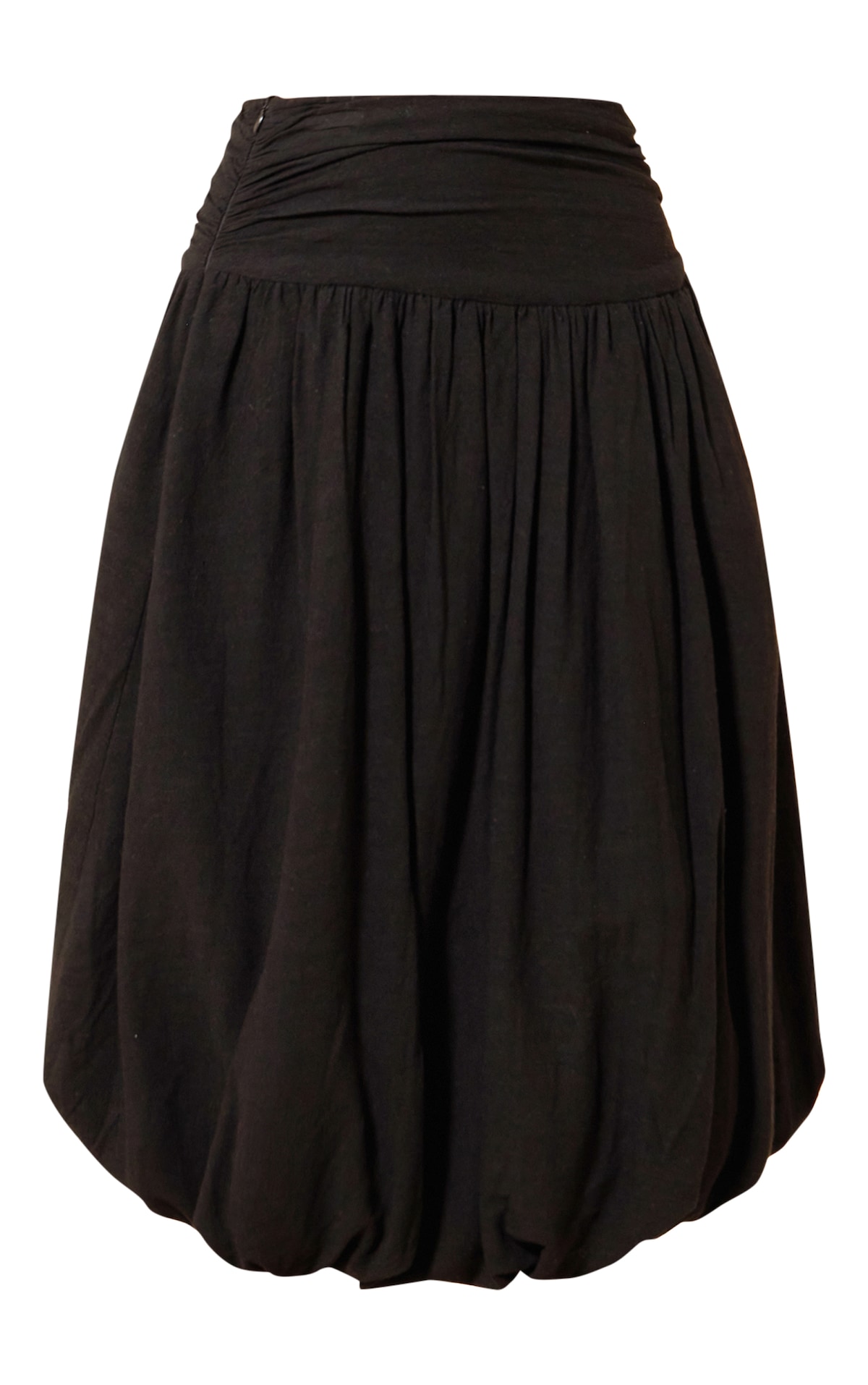 Black Cotton Volume Puffball Midi Skirt | Bottoms | PLT USA