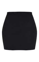 Black Soft Brushed Rib Mini Skirt | Co-ords | PrettyLittleThing USA
