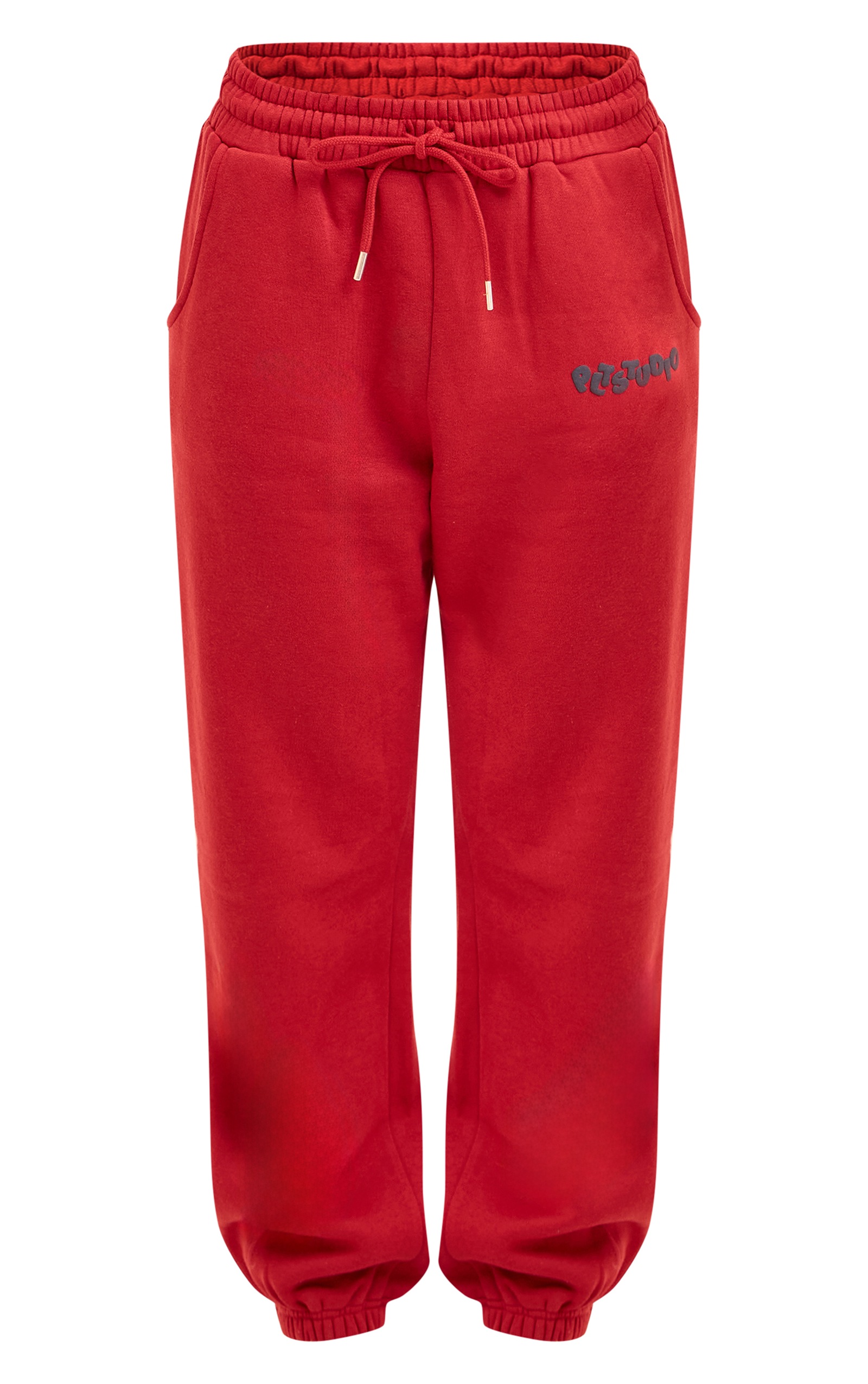 Cherry Red PLT Studio Archive Puff Drawstring Cuffed Joggers ...