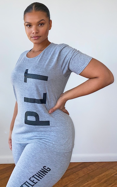 PRETTYLITTLETHING Plus Grey Legging PJ Set | Plus Size | PLT USA