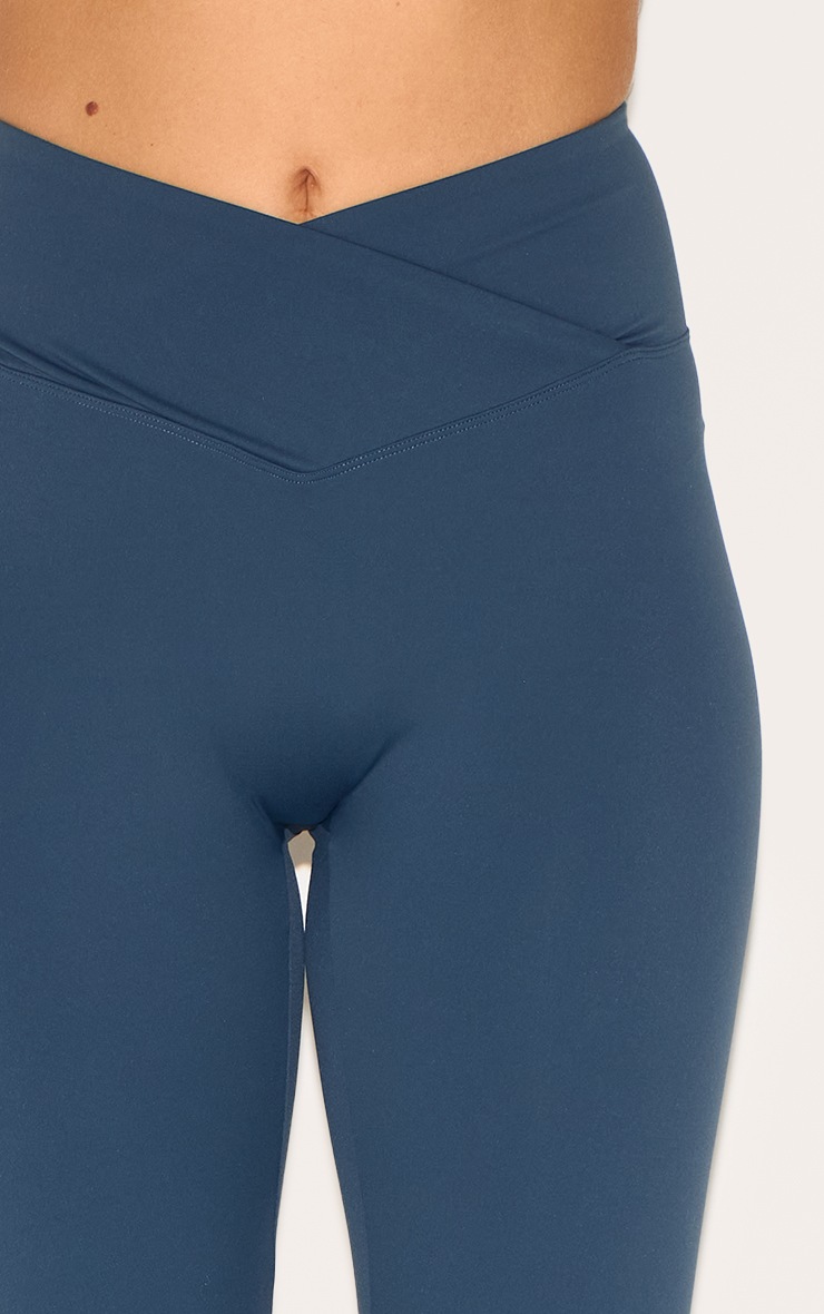 Midnight Blue Sculpt Wrap Waist Gym Leggings | Activewear ...