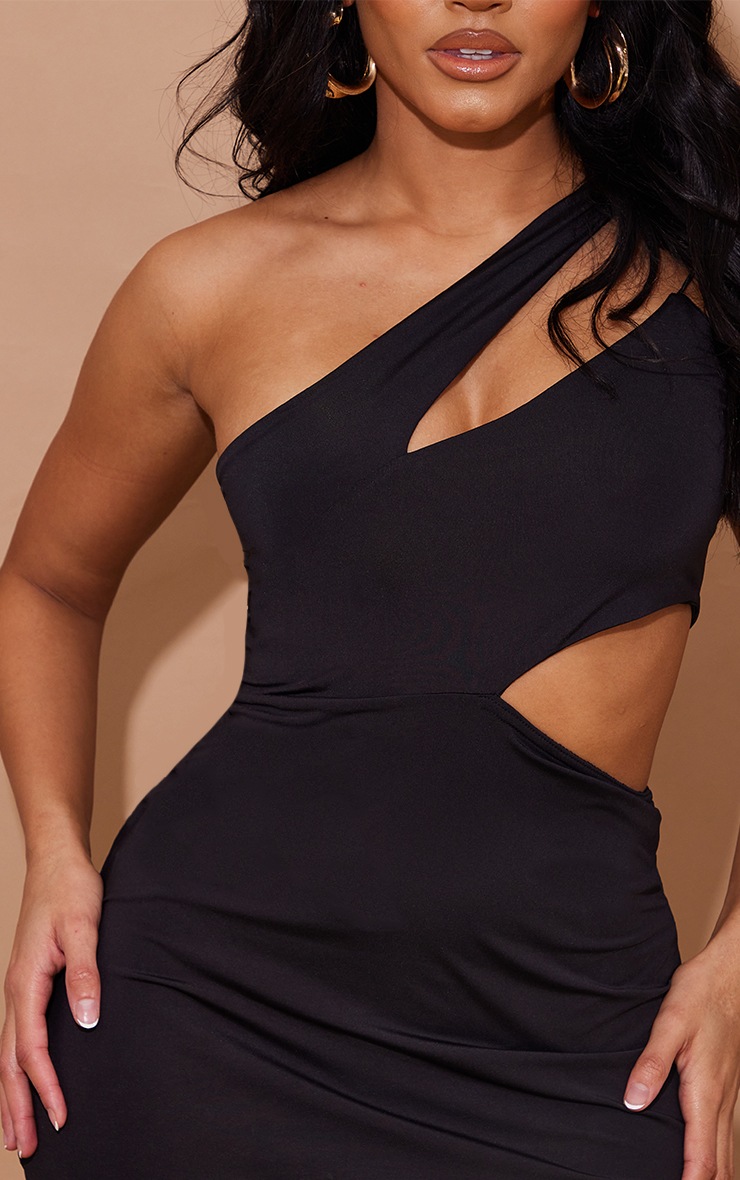 Shape Black One Shoulder Cut Out Bodycon Dress | Shape | PLT