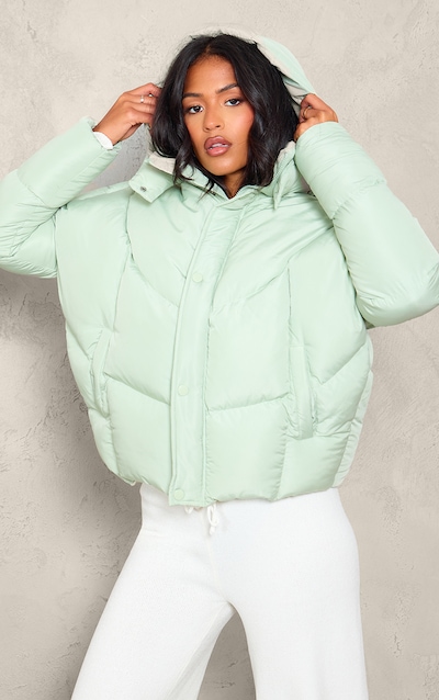 Green oversized jacket | PrettyLittleThing