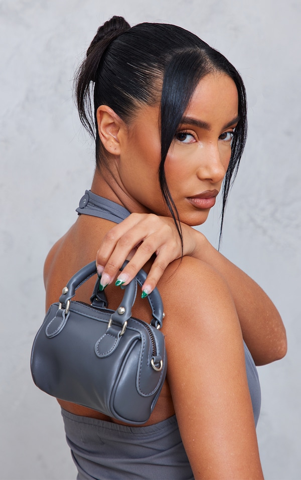 Grey Mini Bowling Bag | Accessories | PrettyLittleThing USA