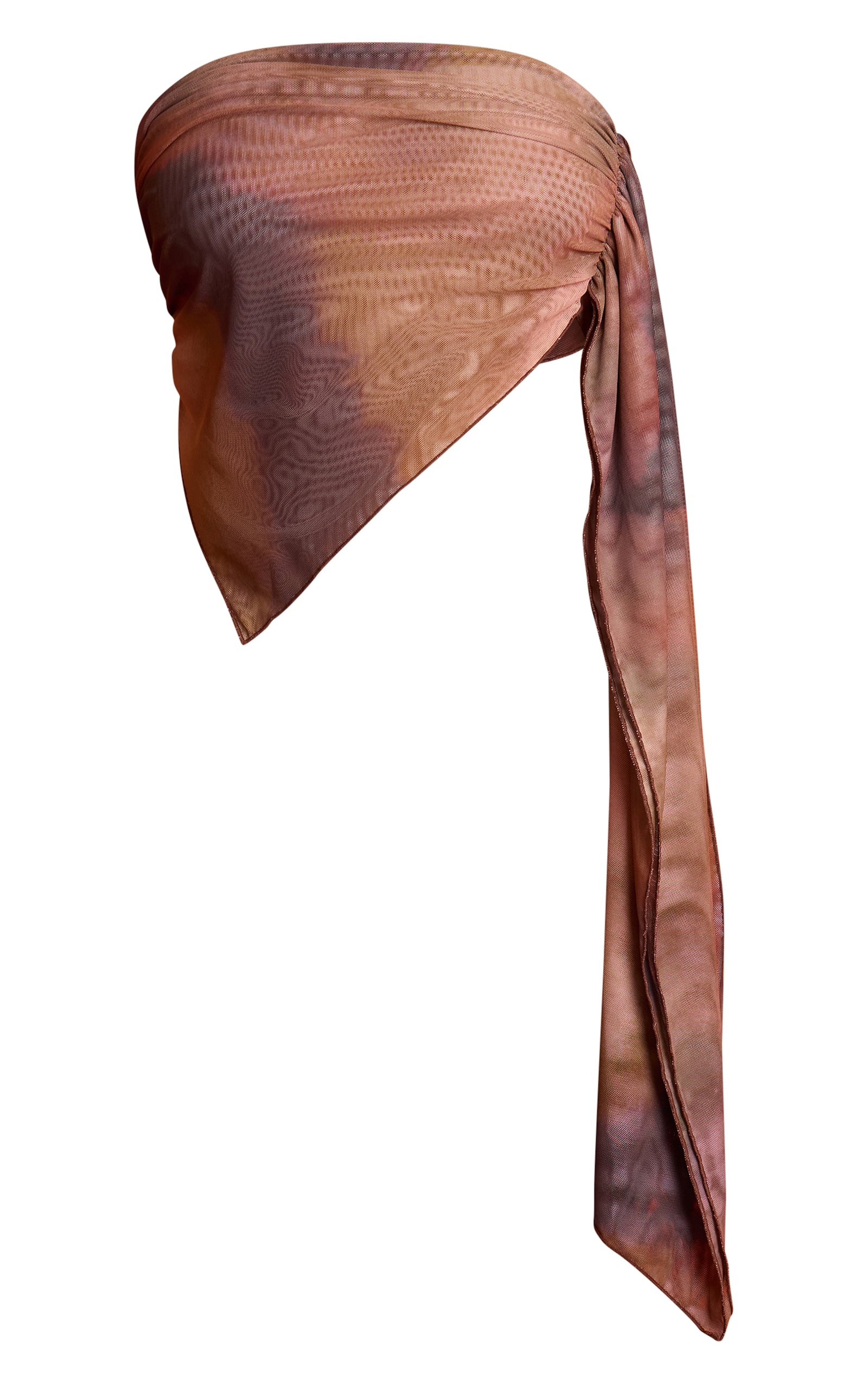 Multi Blurred Print Mesh Bandeau Beach Top | Swimwear ...