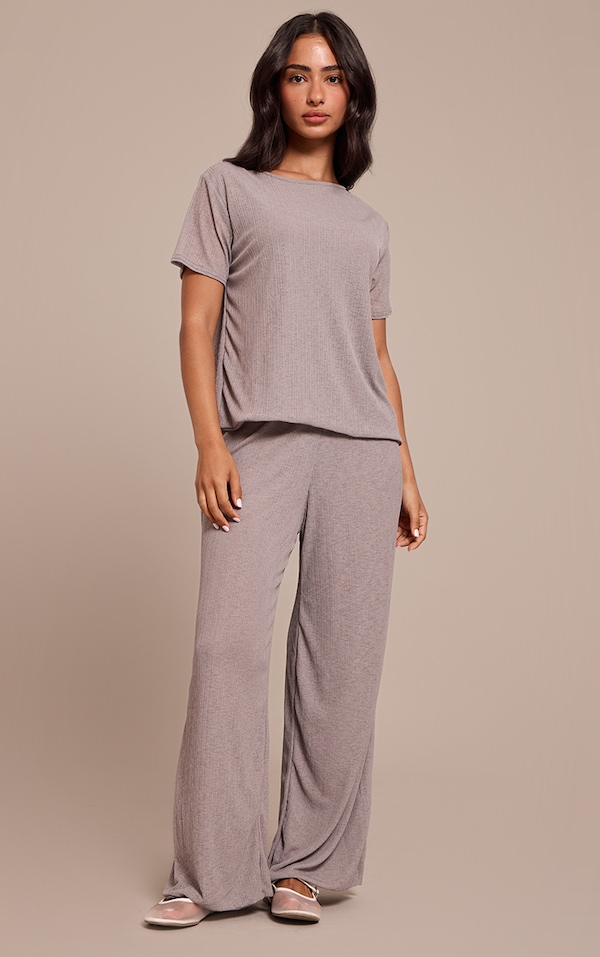 Petite Grey Sheer Textured Flowy Top | Petite | PrettyLittleThing USA