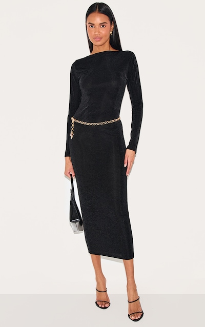 Robe noire dos nue | PrettyLittleThing FR