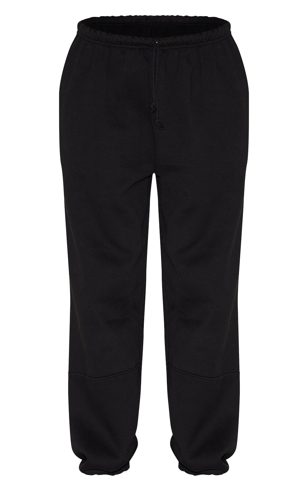 Black Straight Leg Cuffed Seam Detail Joggers | Athleisure | PLT