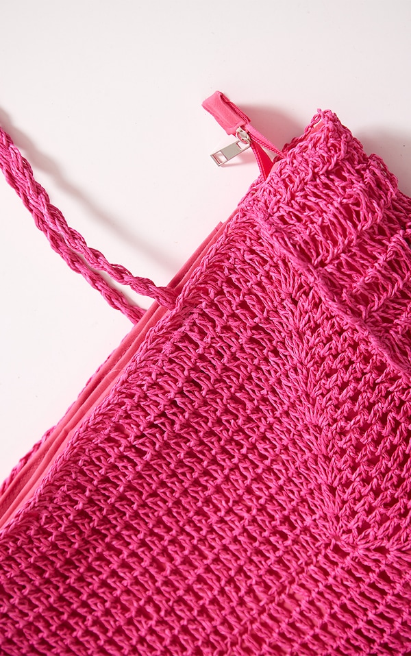 Bright Pink Oversized Straw Tote Bag | Accessories | PLT