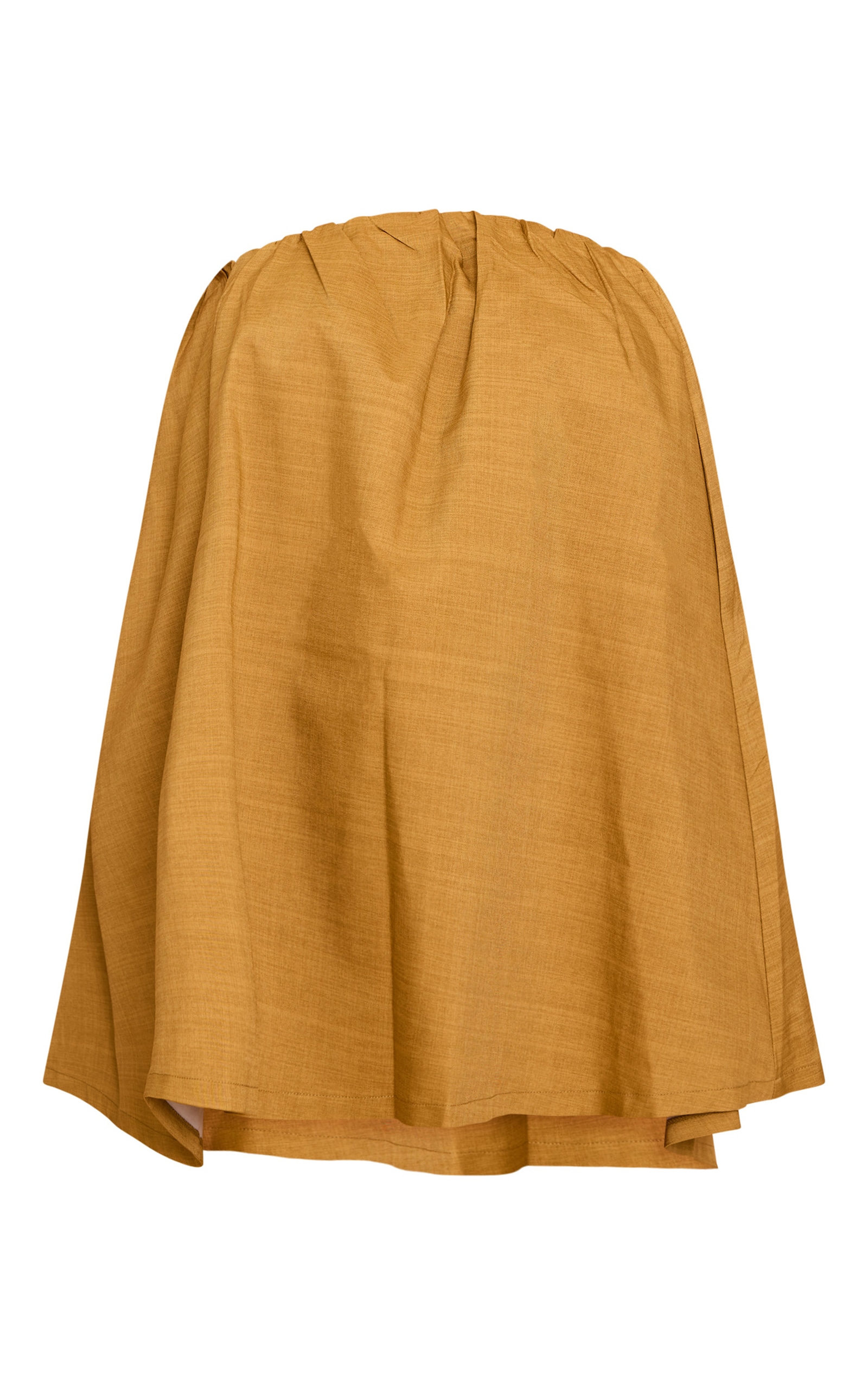 Plus Dark Ochre Bandeau Puffball Dress | Plus Size | PrettyLittleThing USA