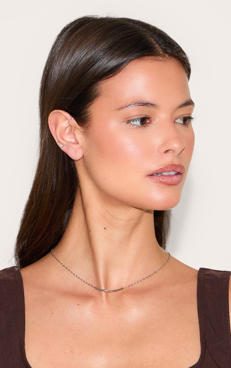 Silver Metal Bar Detail Necklace | Accessories | PLT