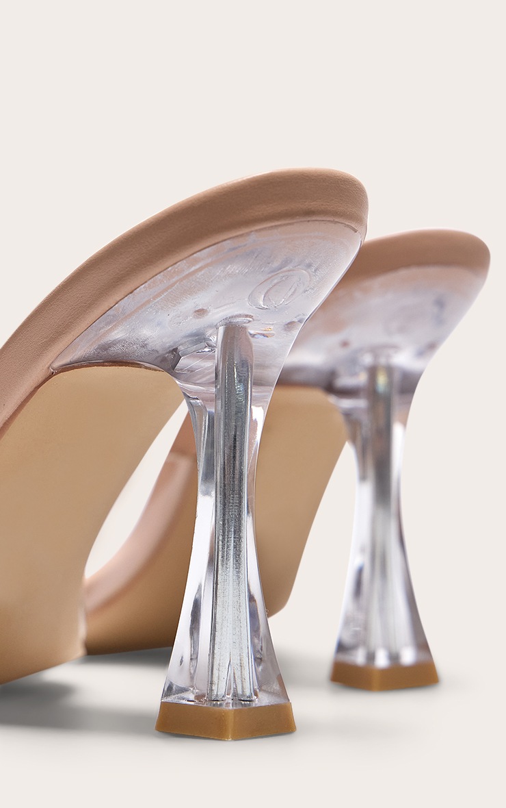 Clear Wide Fit PU Round Toe High Heeled Mules | Footwear ...