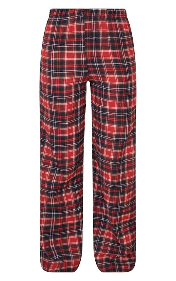Tall Red Check Wide Leg Pajama Pants | Tall | PrettyLittleThing USA