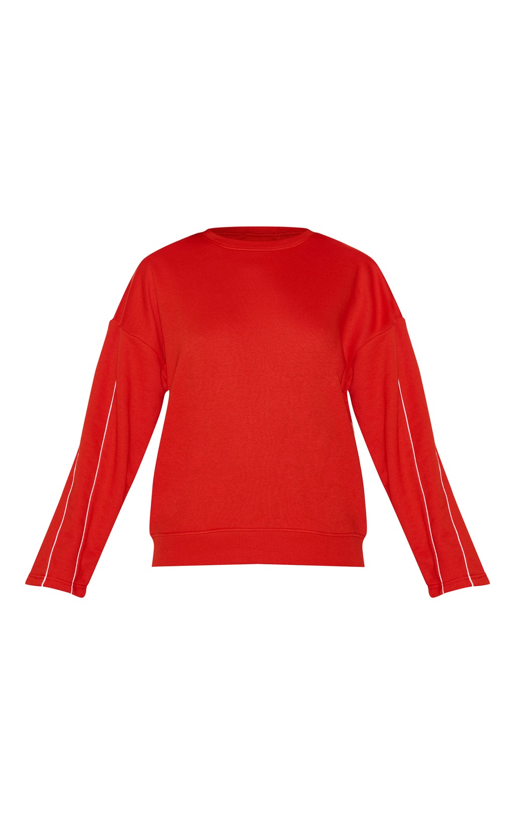Red Contrast Piping Detail Sweatshirt | Athleisure | PLT