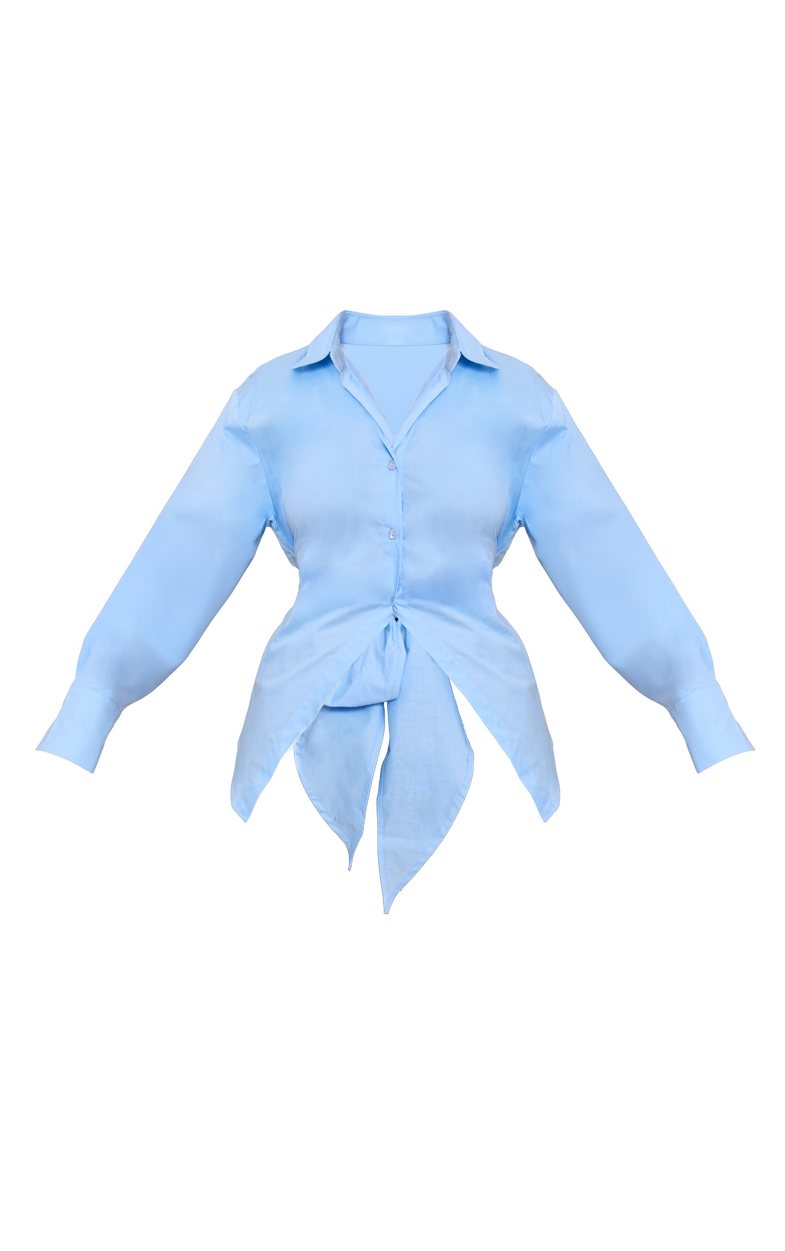 Shape Sky Blue Button Front Tie Back Shirt | Shape | PLT