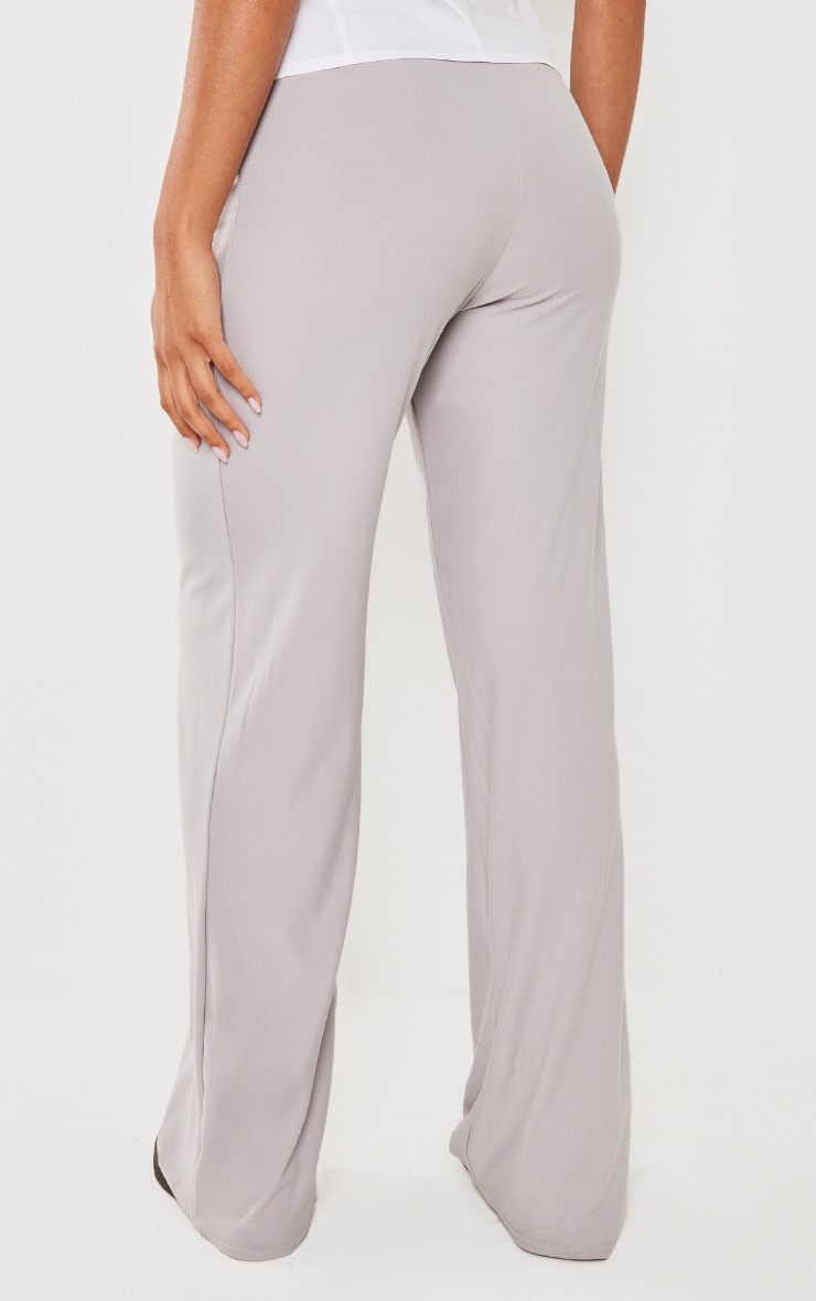 Ash Grey Drawstring Low Rise Straight Leg Pants | Bottoms ...