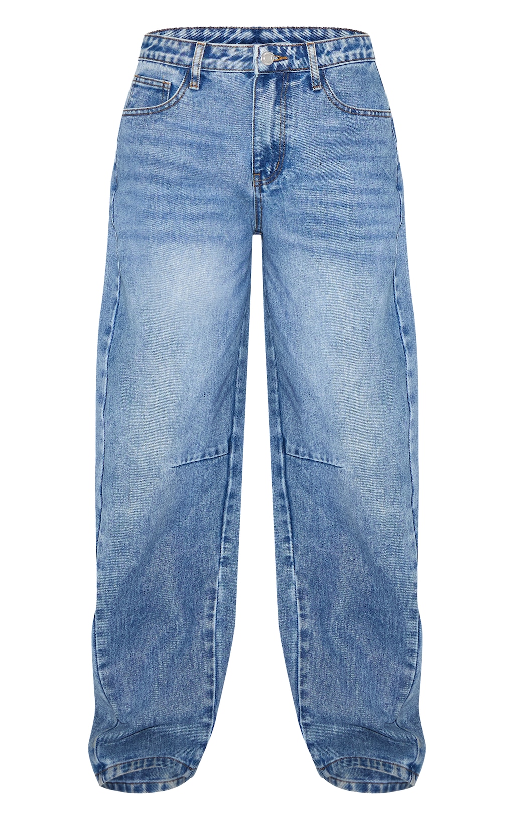 Vintage Seam Detail Low Rise Barrel Jeans | Denim | PrettyLittleThing USA