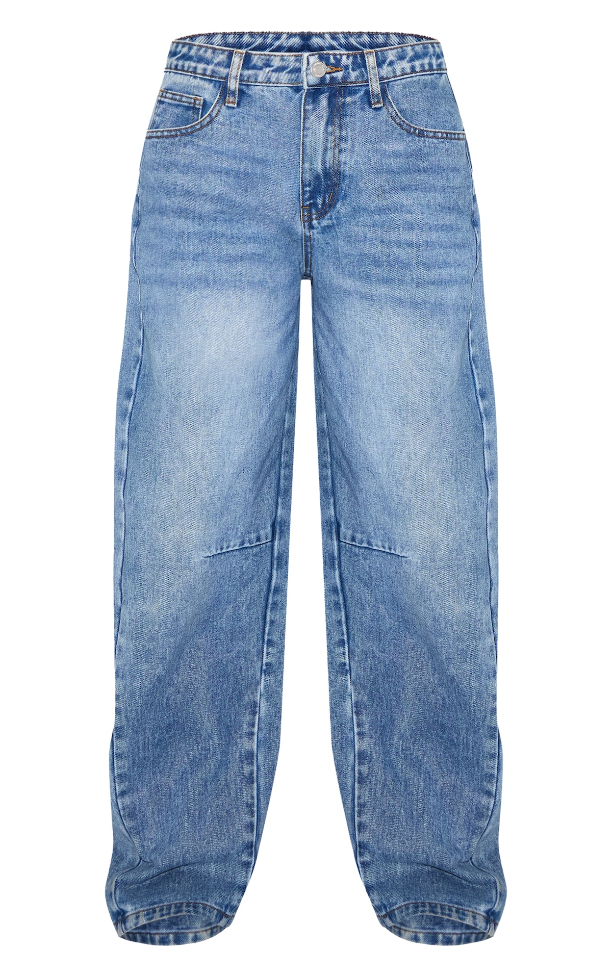 Vintage Seam Detail Low Rise Barrel Jeans | Denim | PrettyLittleThing USA