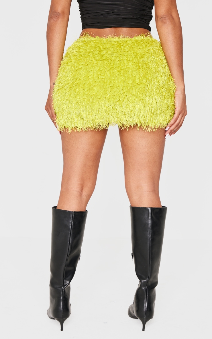 Shape Lime Low Rise Faux Leather Tassle Mini Skirt | Shape | PLT USA