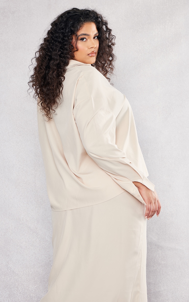 Plus Stone Oversized Shirt | Plus Size | PrettyLittleThing