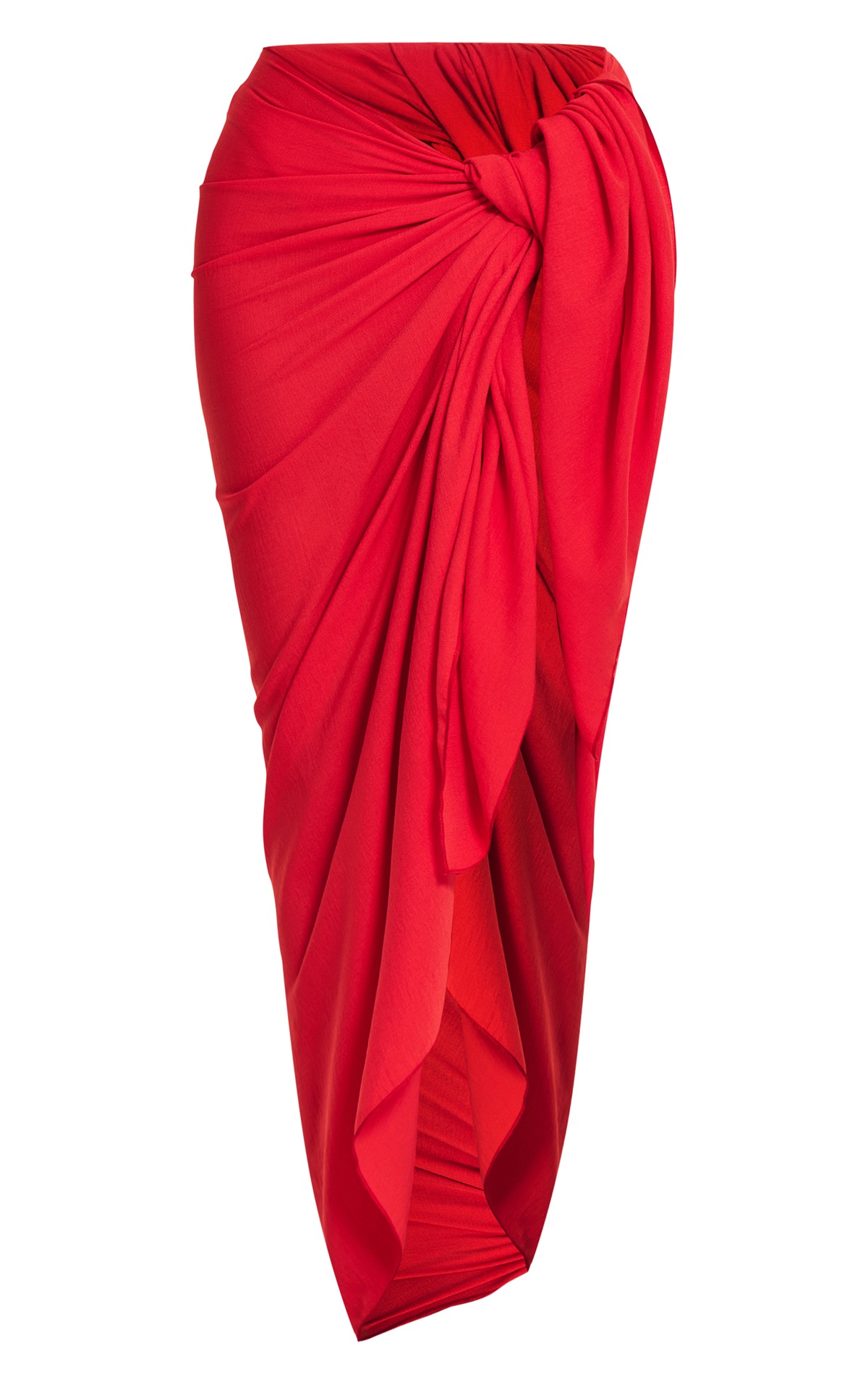 Red Linen Look Rectangle Sarong | Swimwear | PLT