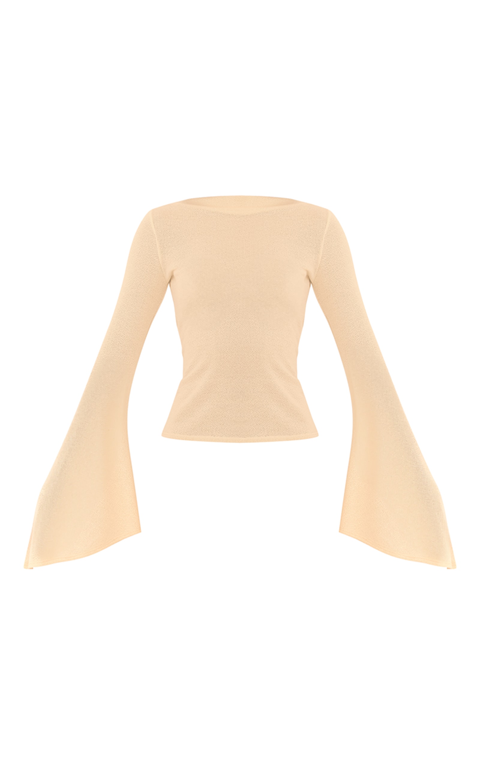 Lemon Textured Extreme Flute Sleeve Long Top | Tops | PrettyLittleThing USA