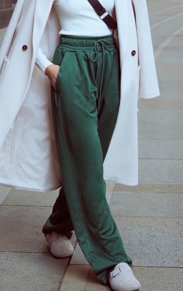 Forest Green Straight Leg Track Pants | Bottoms | PLT