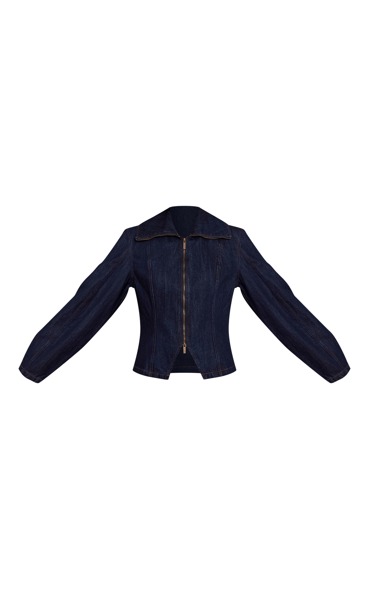 Indigo Sailor Collar Double Ended Zip Cinch Jacket | Denim | PLT