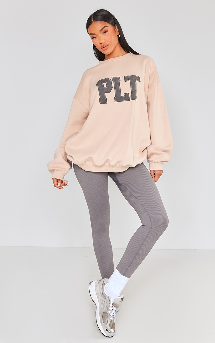PLT Pebble Puff Printed Oversized Sweatshirt | Athleisure | PLT