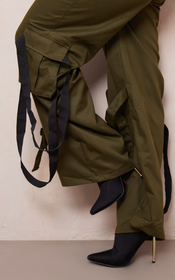 Shape Khaki Utility Low Rise Cargo Trousers | PrettyLittleThing