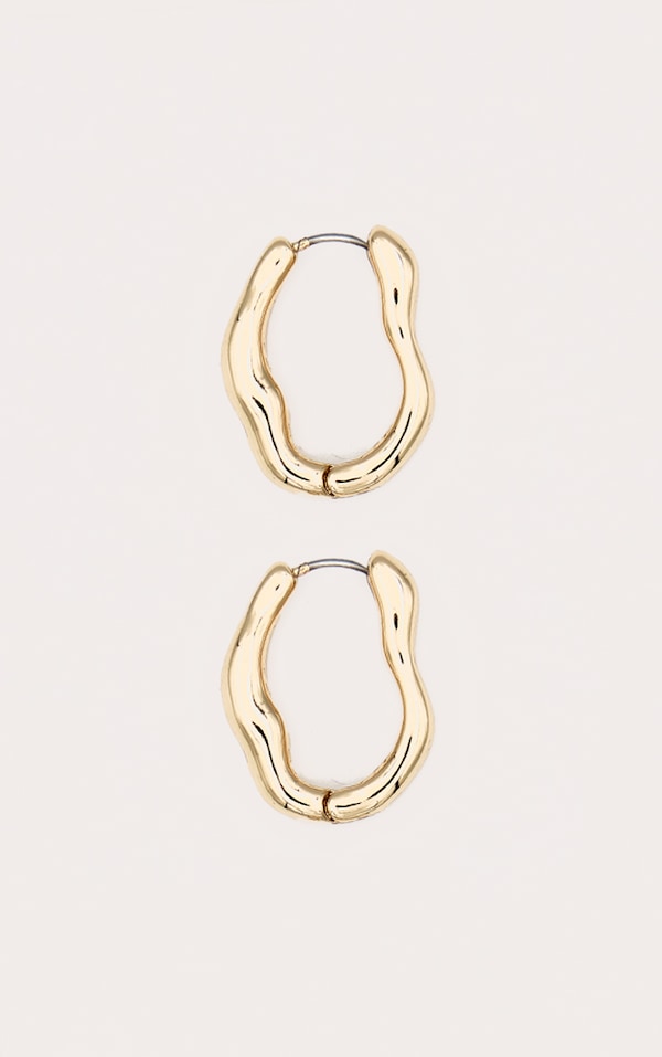 Gold Molten Wave Hoop Earrings | Accessories | PLT