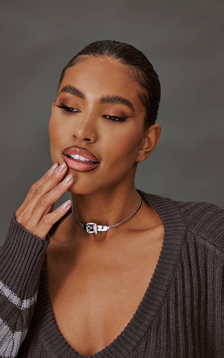 Silver Buckle Choker | Accessories | PrettyLittleThing KSA