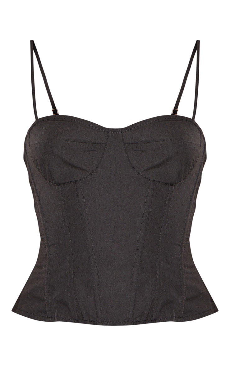 Black Structured Corset Top | Tops | PrettyLittleThing