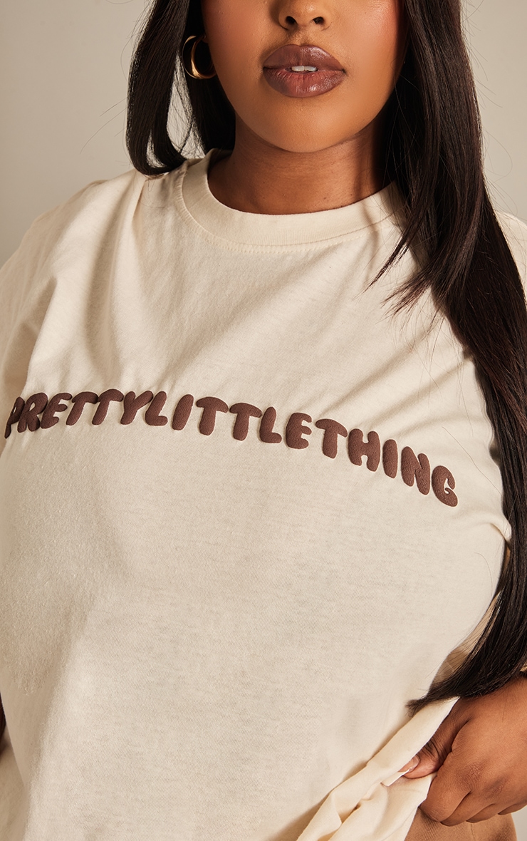 PRETTYLITTLETHING Plus Stone Puff Print T Shirt | Plus Size | PLT USA