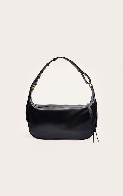 Black Oversized PU Slouchy Shoulder Bag | Accessories ...