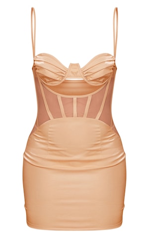 Gold Metallic Corset Mini Dress | Dresses | PLT QA