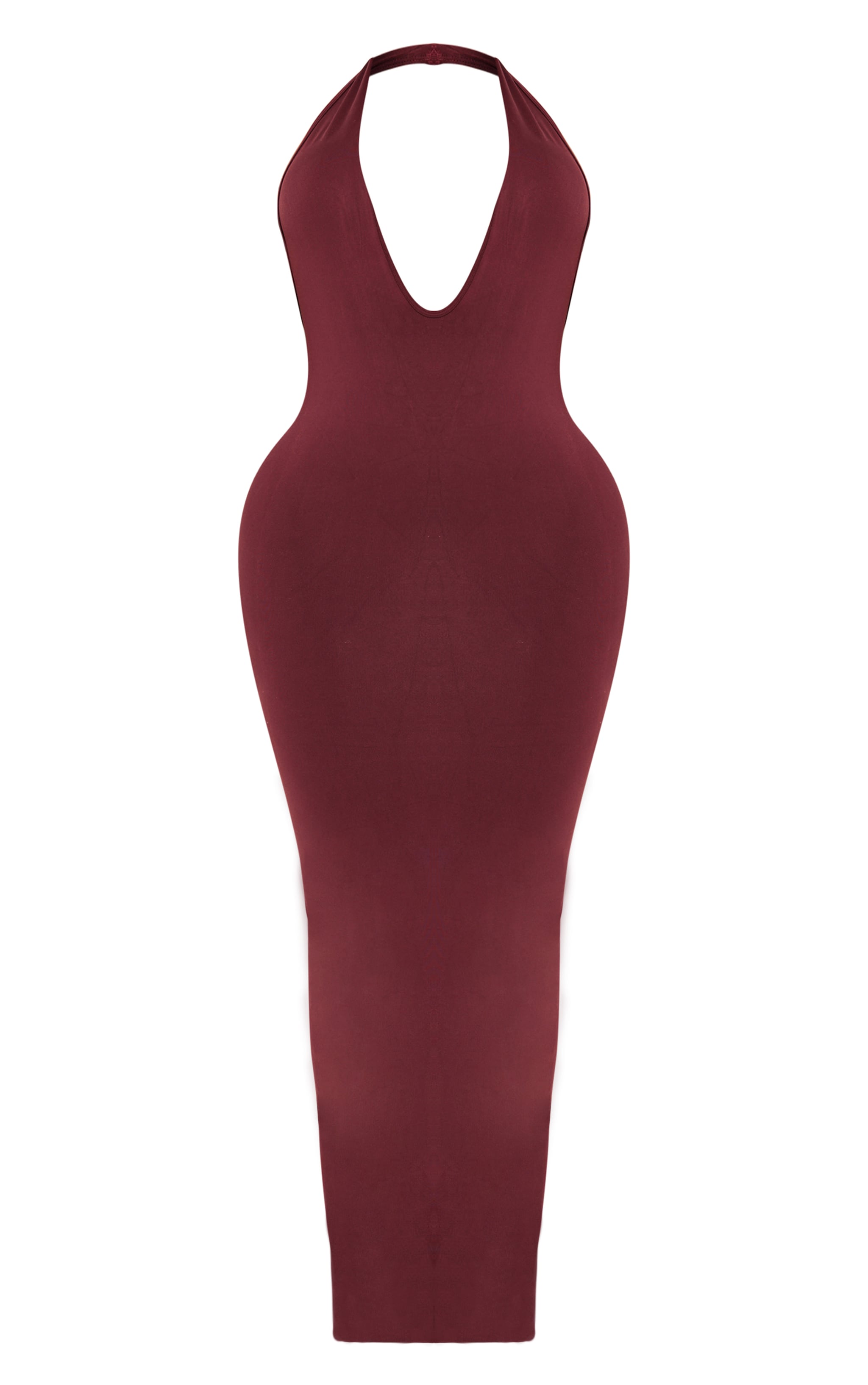 Shape Burgundy Halter Neck Dress | Shape | PrettyLittleThing KSA