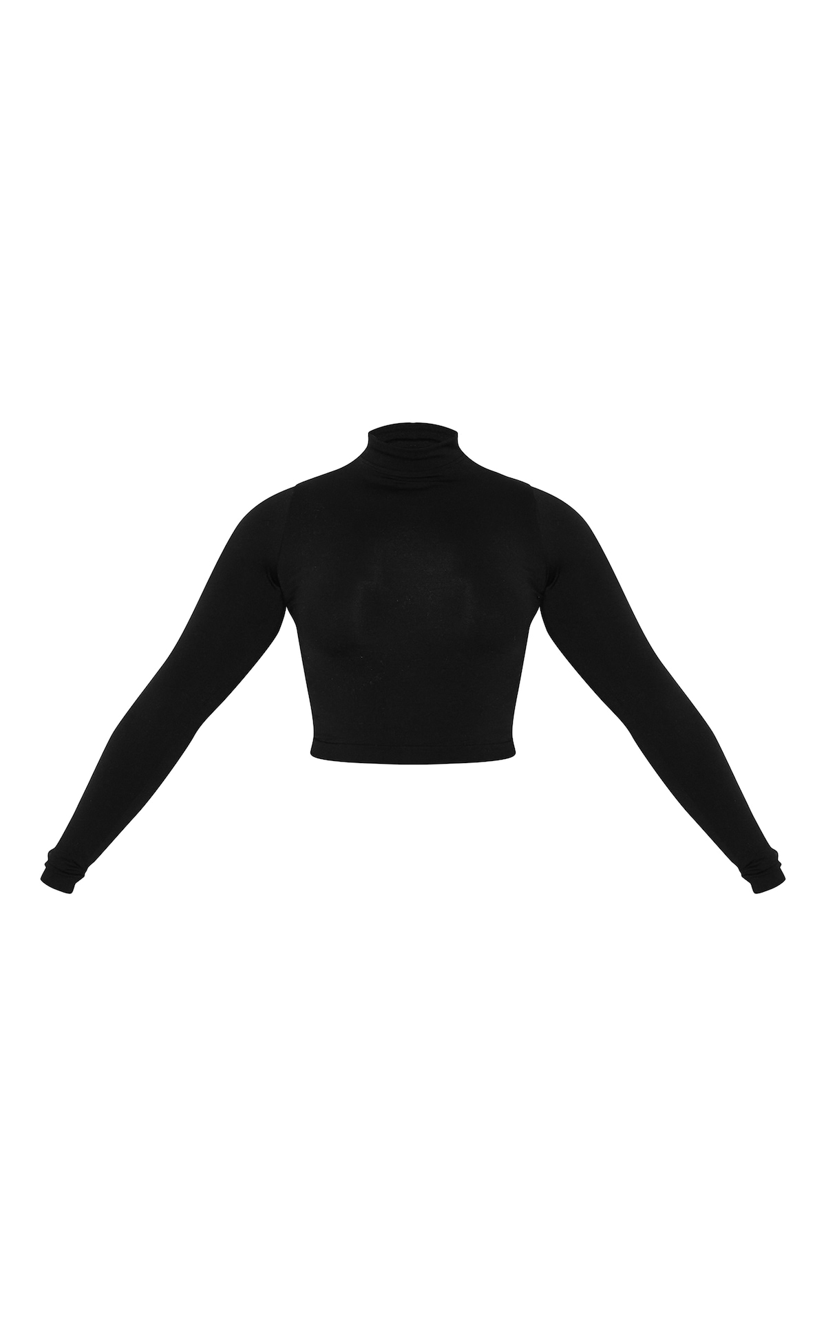 Shape Black Sculpted High Neck Long Sleeve Top Shape