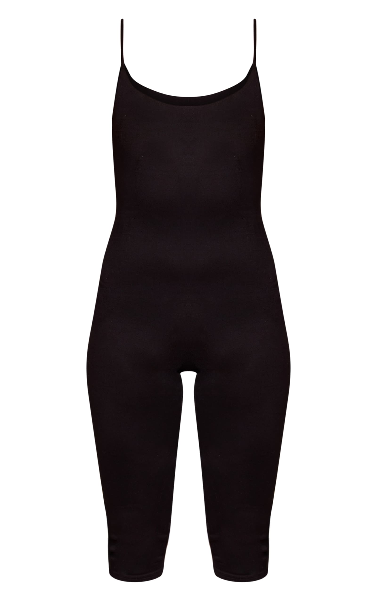 Black Spaghetti Strap Contour Capri Jumpsuit | Dresses ...