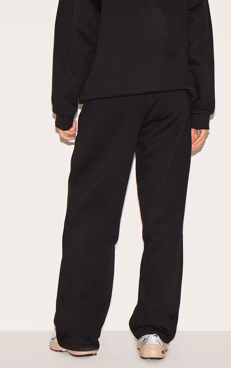 PLT Black Logo Print Oversized Wide Leg Joggers | Athleisure | PLT