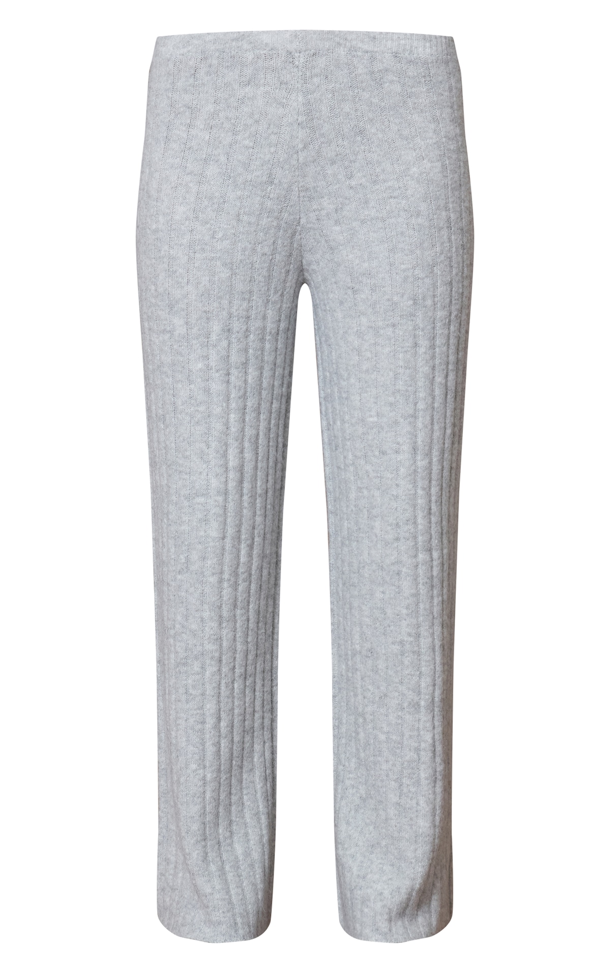 Soft Grey Hazel Knit Wide Leg Trouser | Knitwear | PLT IRE