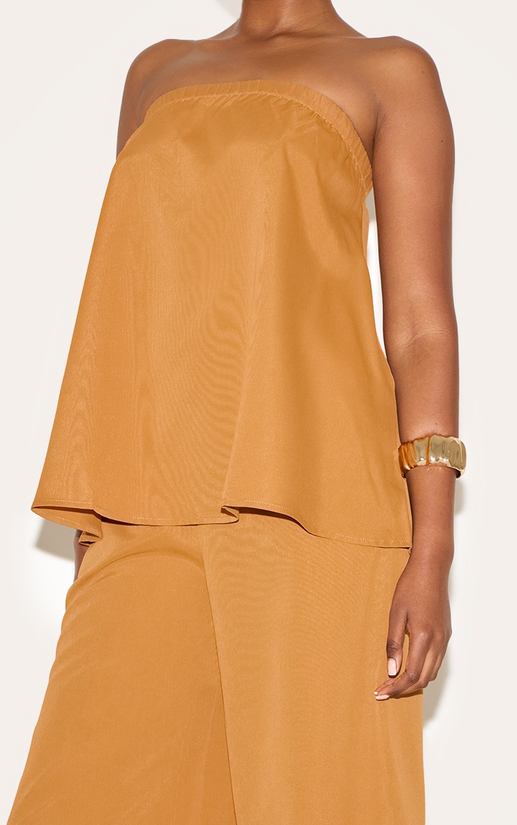 Deep Mustard Woven Longline Bandeau Top | Co-ords | PLT