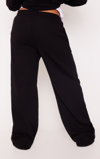 Plus Black Mid Rise Seam Straight Leg Joggers | Plus Size | PLT