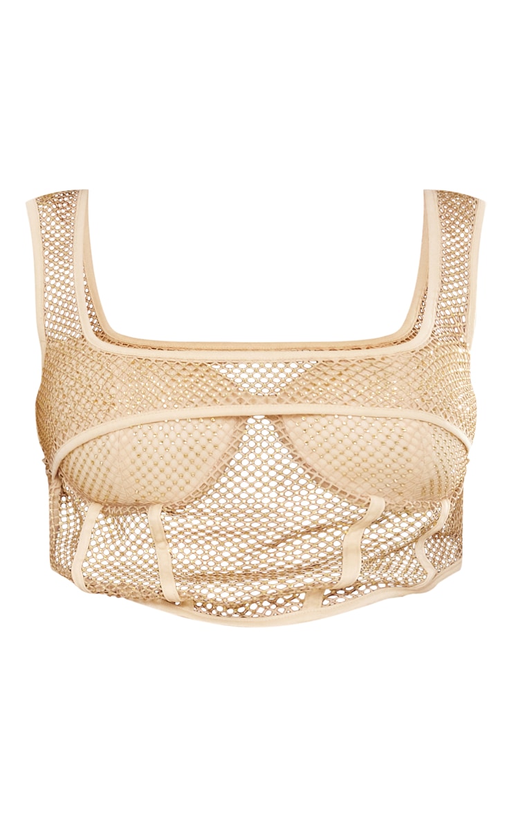 Shape Gold Glitter Fishnet Cup Insert Corset | Shape ...