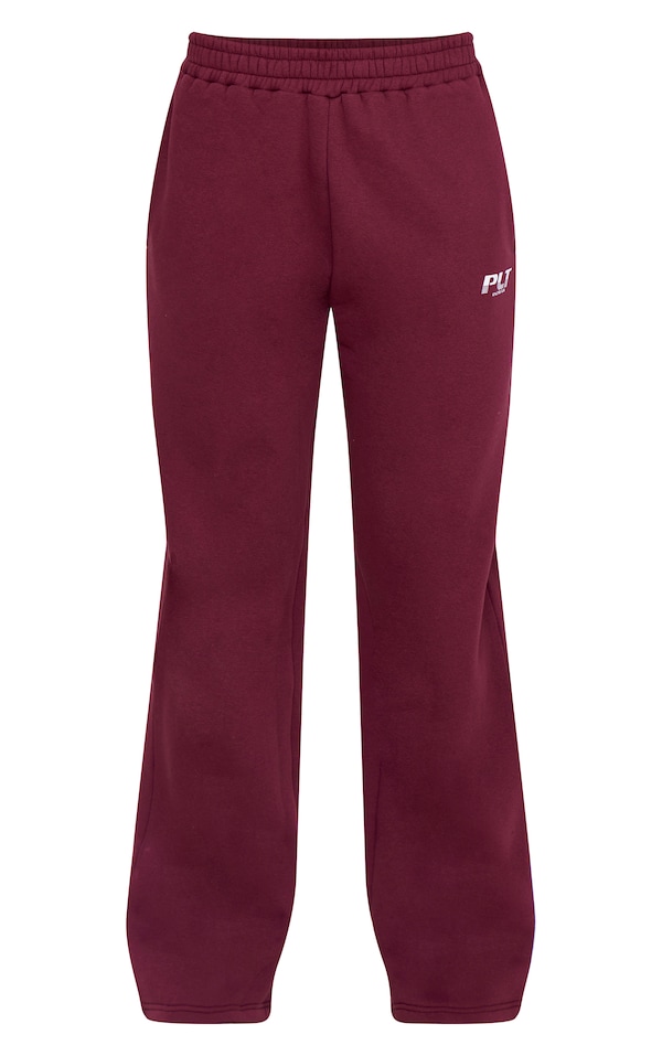 PLT Tall Burgundy Logo Printed Wide Leg Sweatpants | Tall | PLT USA