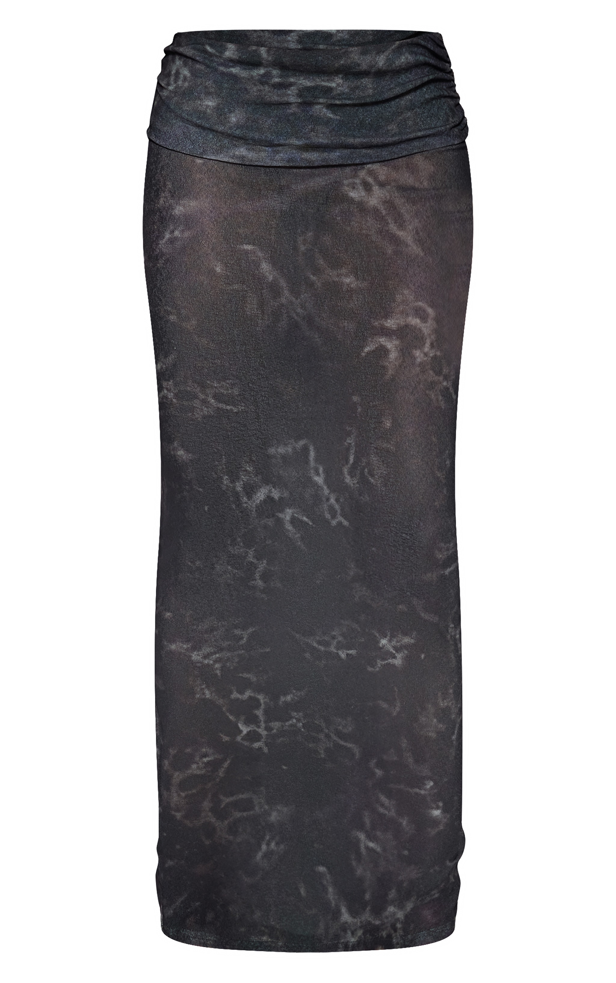 Leopard Burnout Fold Over Hem Low Rise Maxi Skirt | PrettyLittleThing UAE