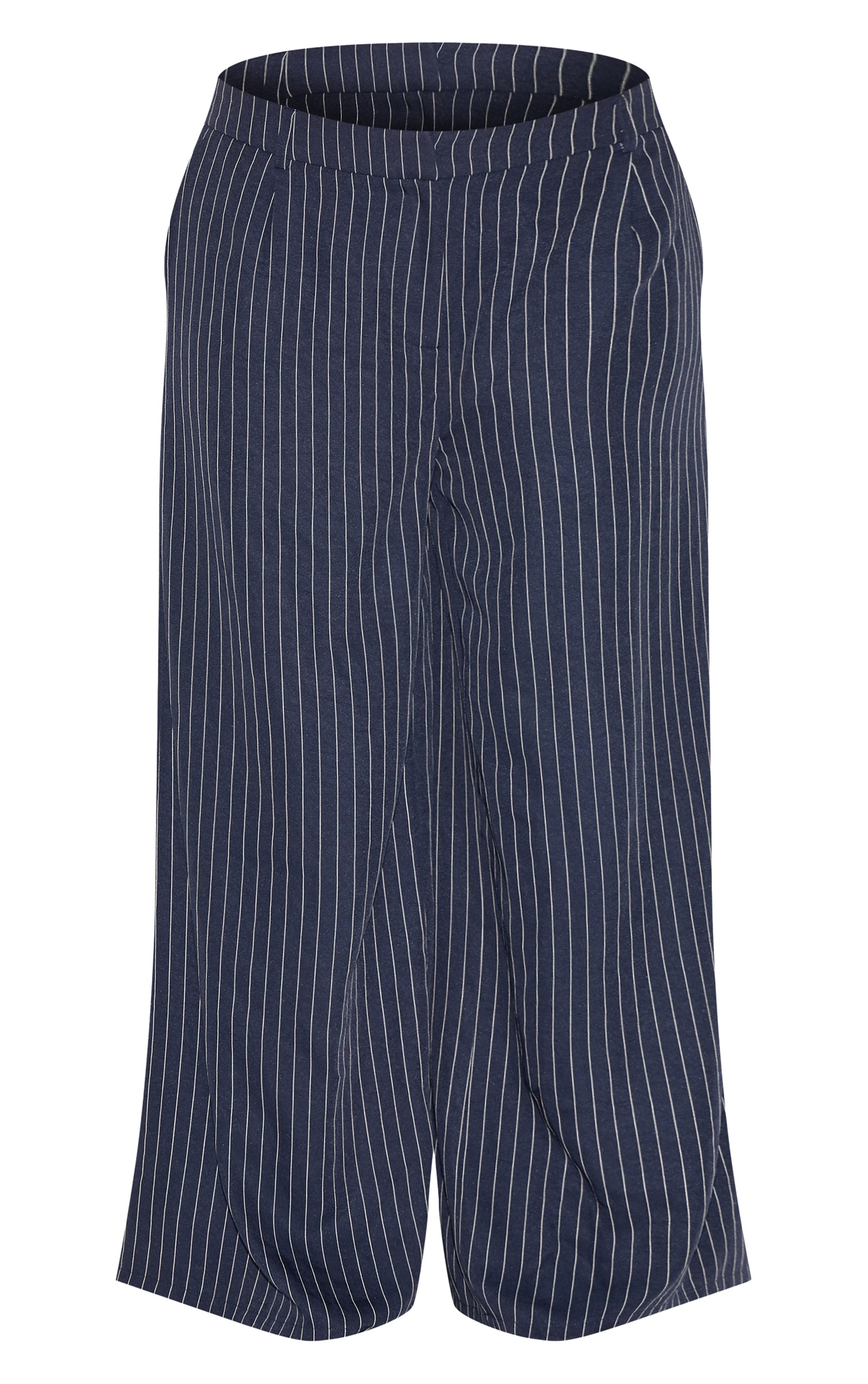 Plus Navy Maxi Pinstripe Tailored Trousers | Plus Size | PLT