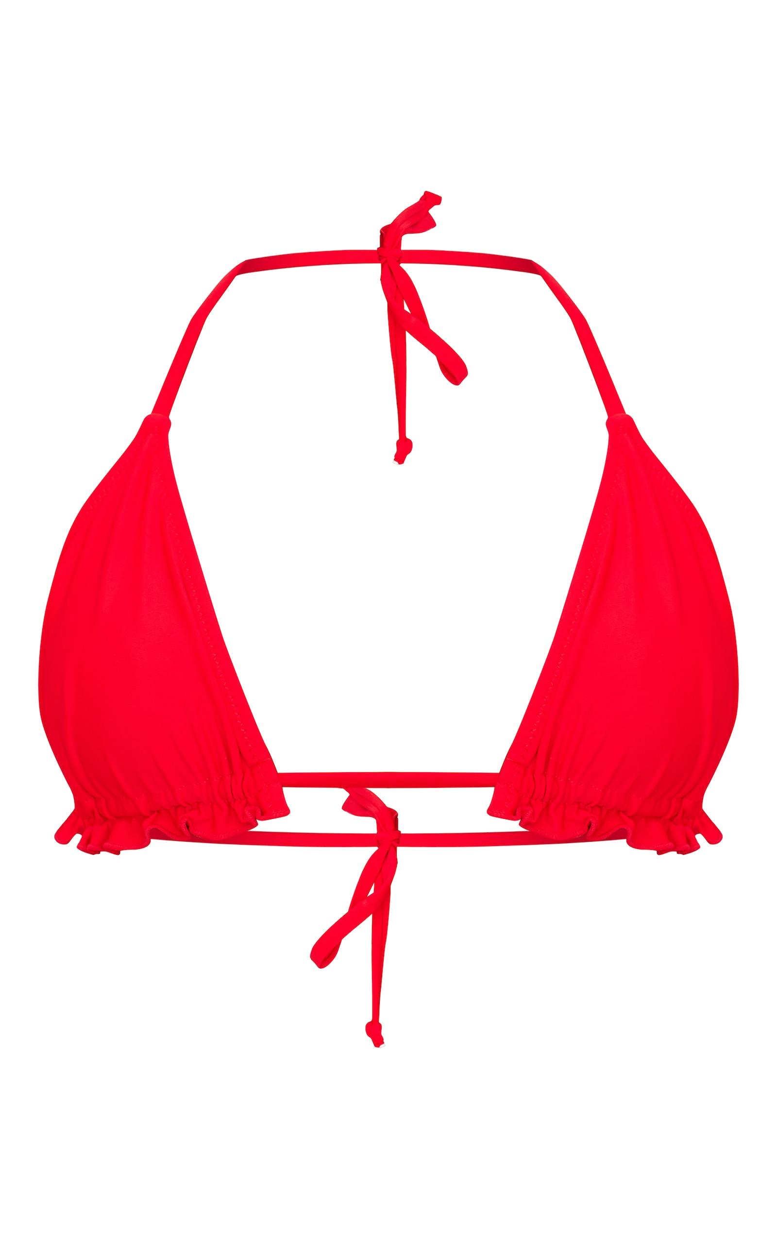 Red Frill Edge Padded Bikini Top | Swimwear | PLT USA