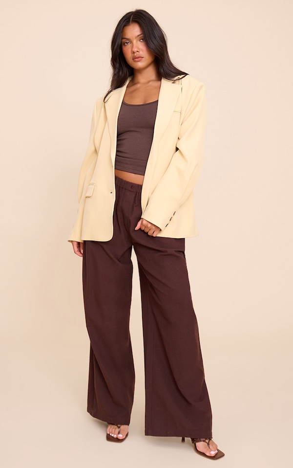 Buttercream Super Boxy Sleeve Seam Detail Blazer | Outerwear ...